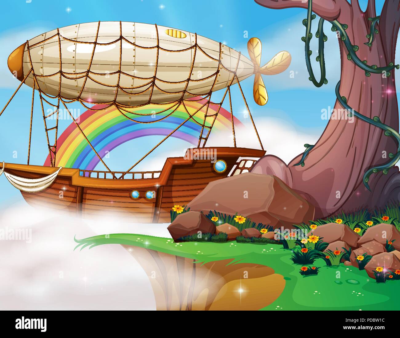 Wooden boat scene Stock Vector Images - Alamy