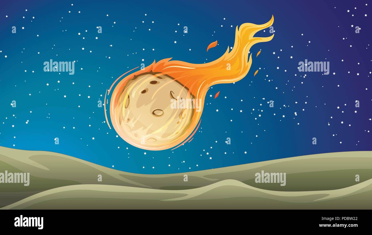 A comet hit the planet illustration Stock Vector Image & Art - Alamy