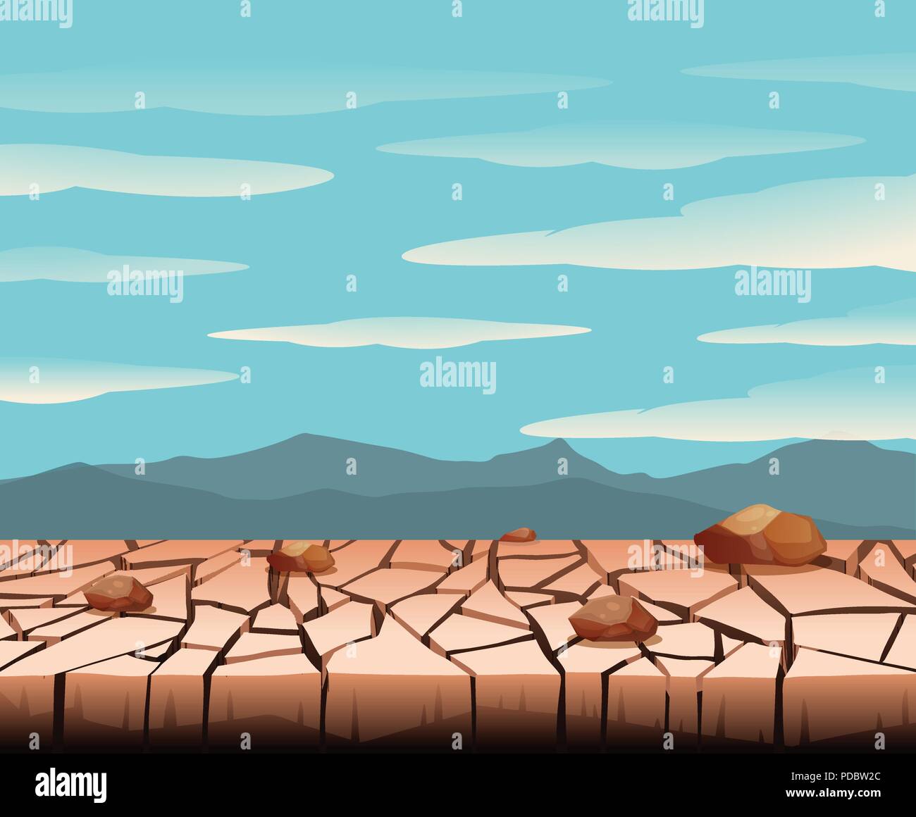 A dry land landscape illustration Stock Vector Image & Art - Alamy
