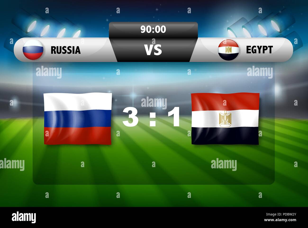 Russia vs egypt score board illustration Stock Vector Image & Art - Alamy