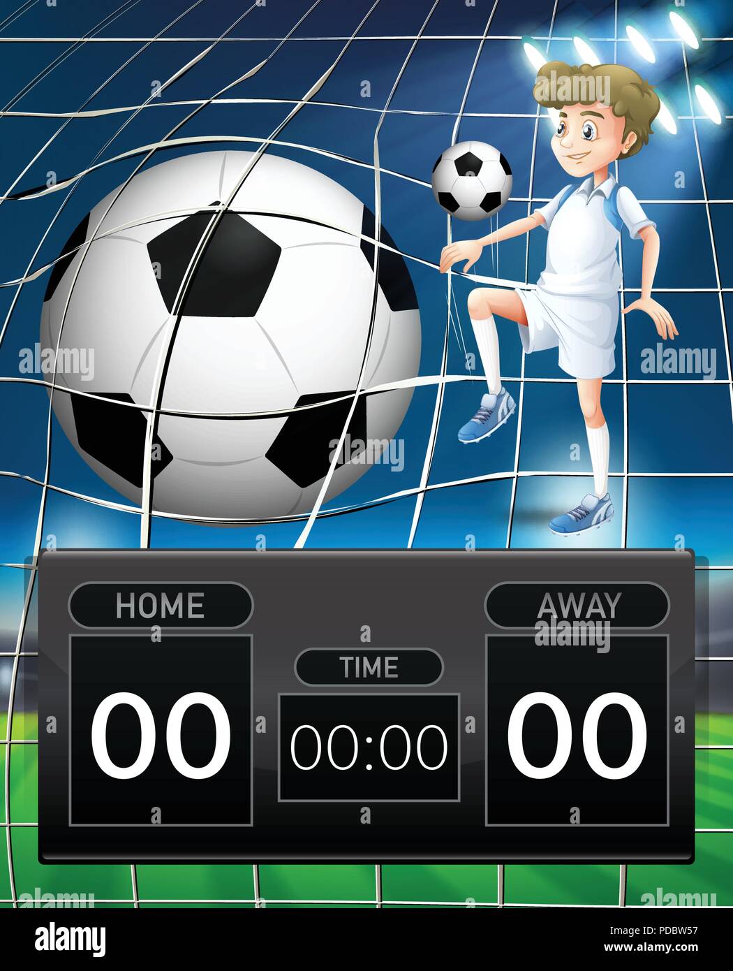 Soccer player with score board concept illustration Stock Vector Image ...