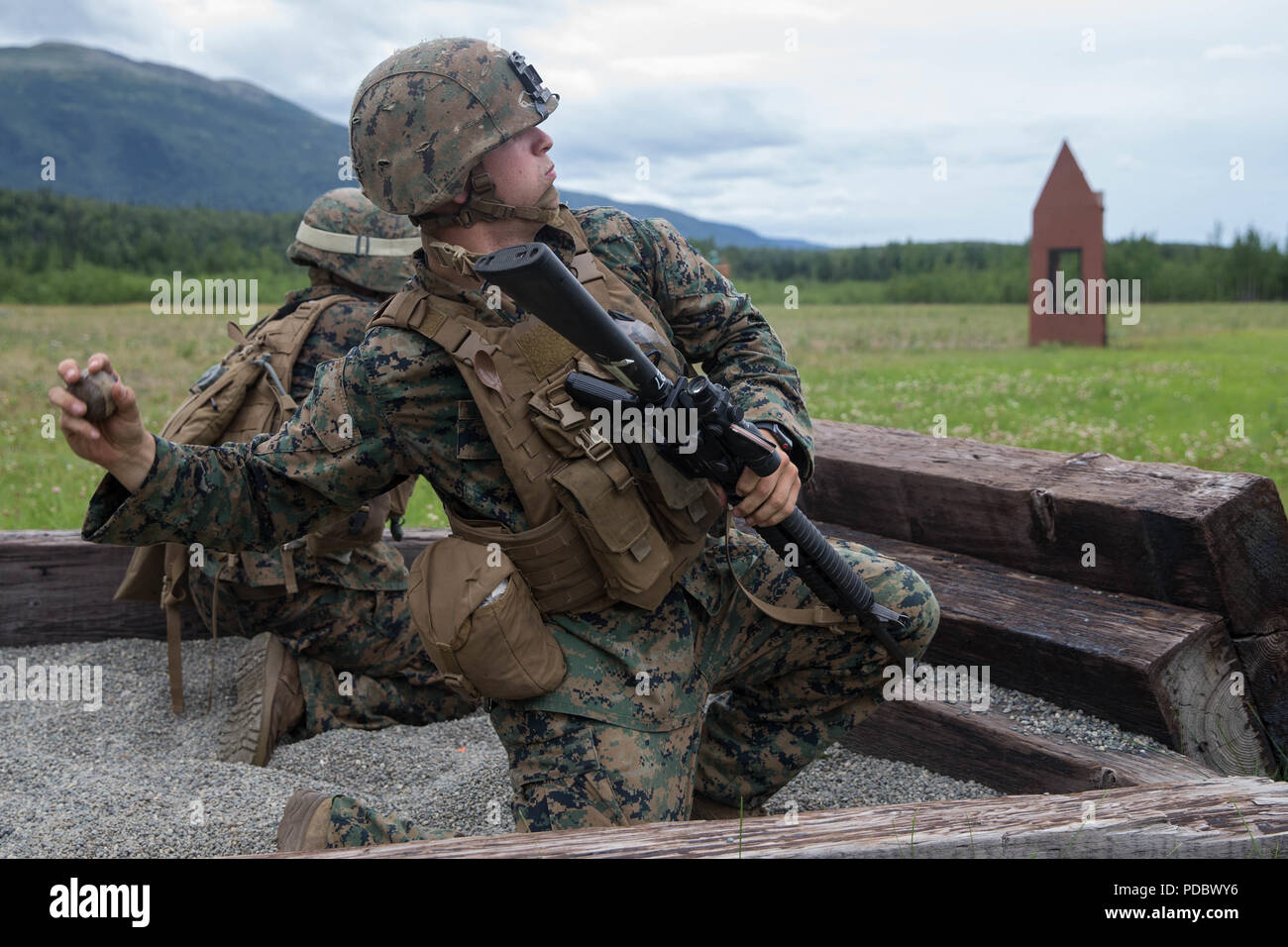 A Marine with 3rd Battalion, 23rd Marine Regiment, competing in the 4th Marine Division Annual ...