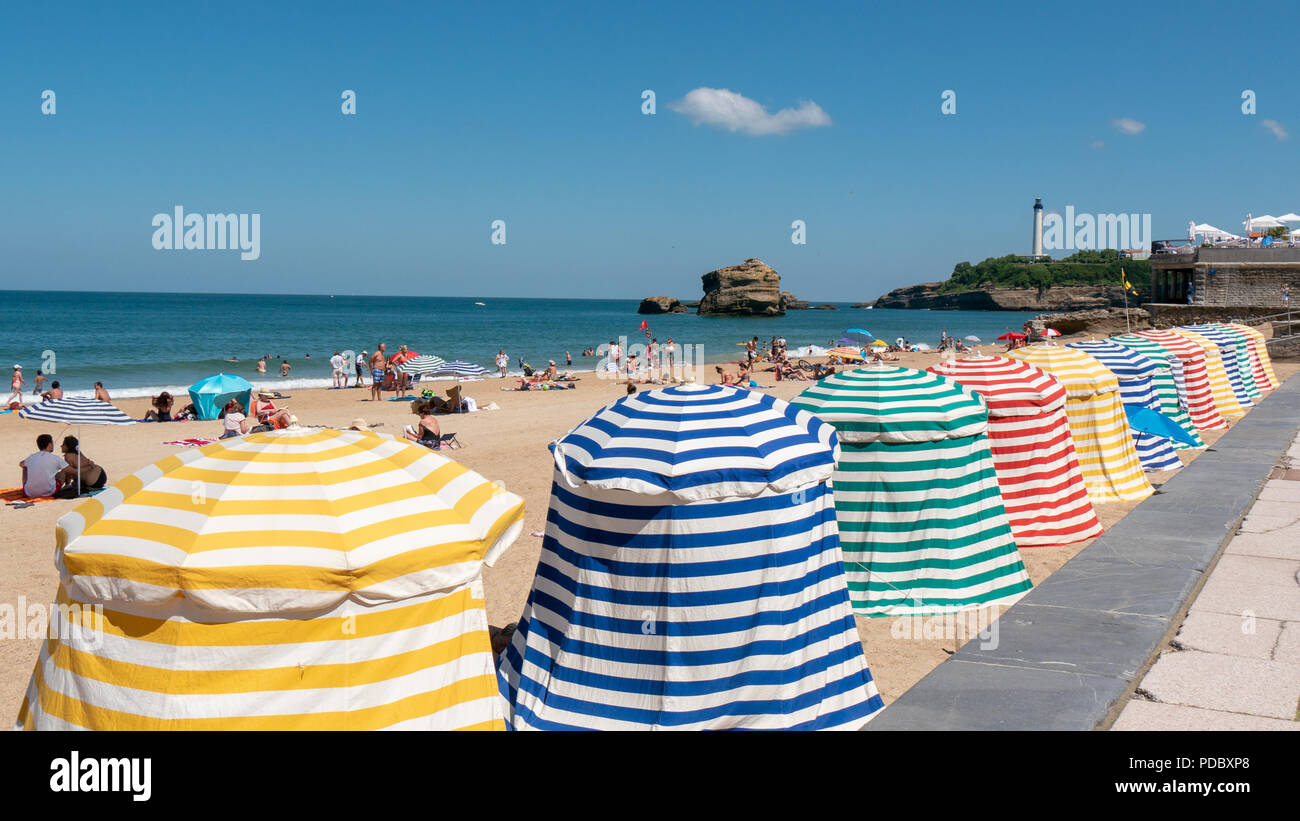 a view of Biarritz beach by the Atlantic ocean, France Stock Photo - Alamy