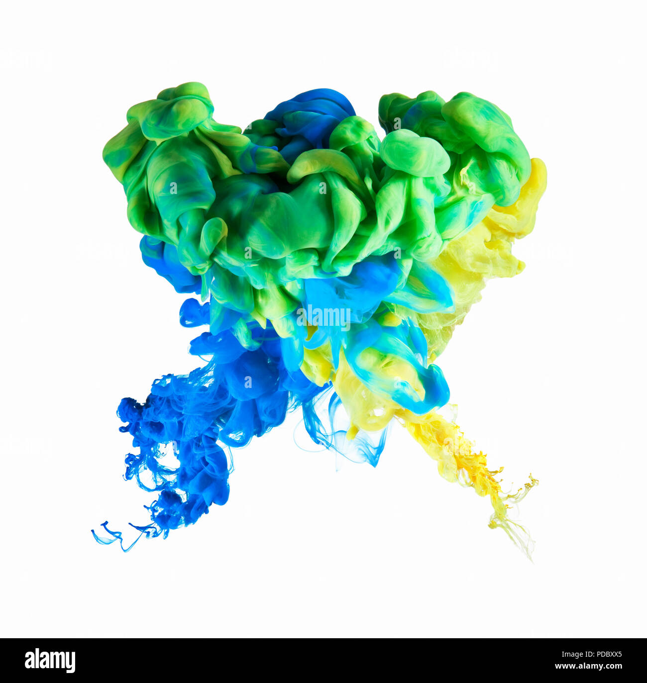 Multicolor ink formation on white background Stock Photo - Alamy