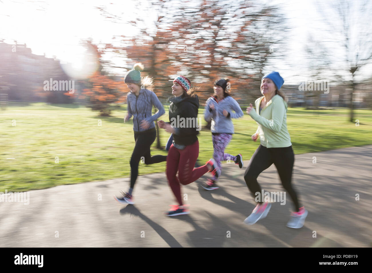 Female runner in blurred motion hi-res stock photography and images - Alamy
