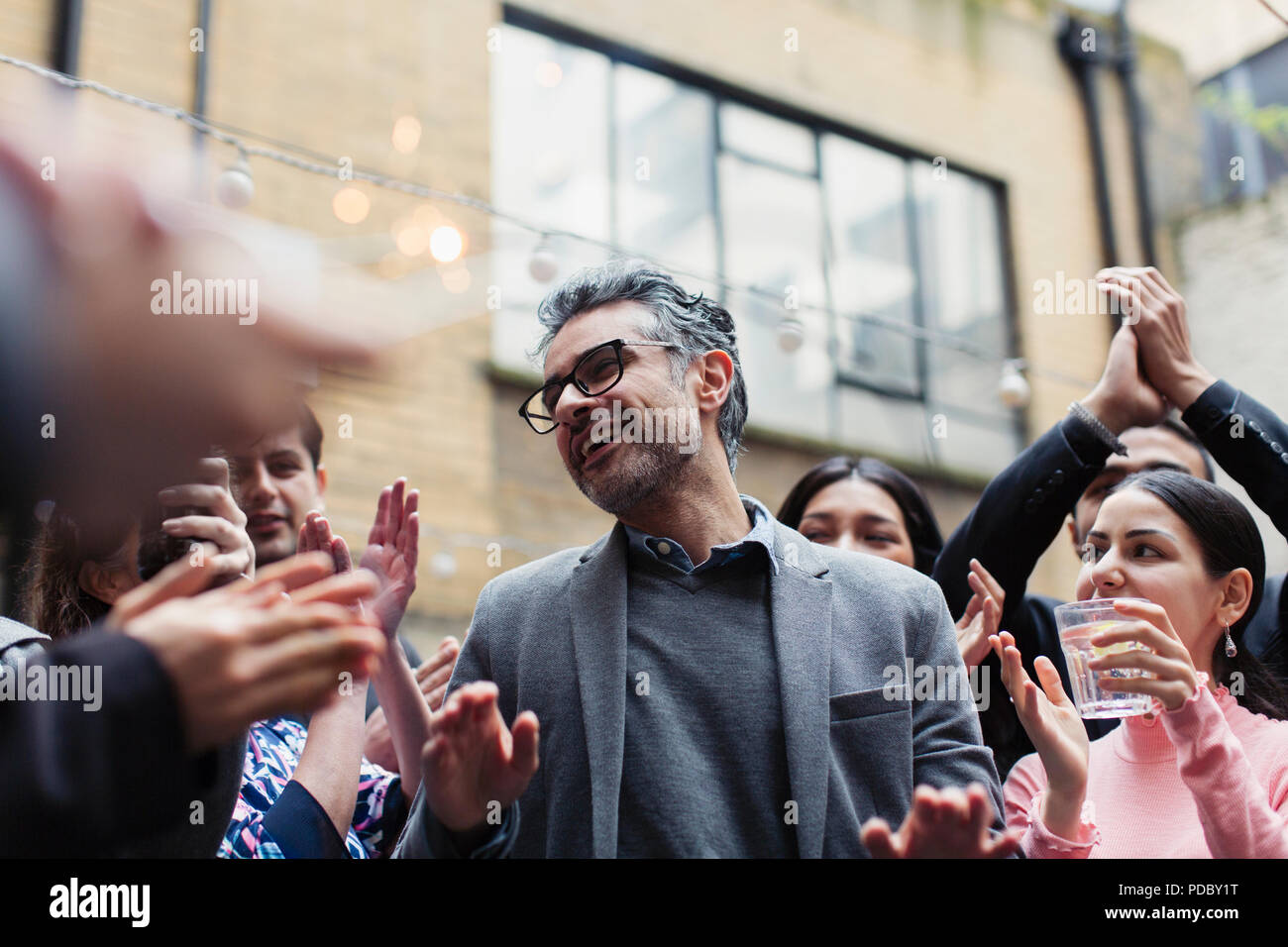 Indian business people standing clapping hi-res stock photography and ...