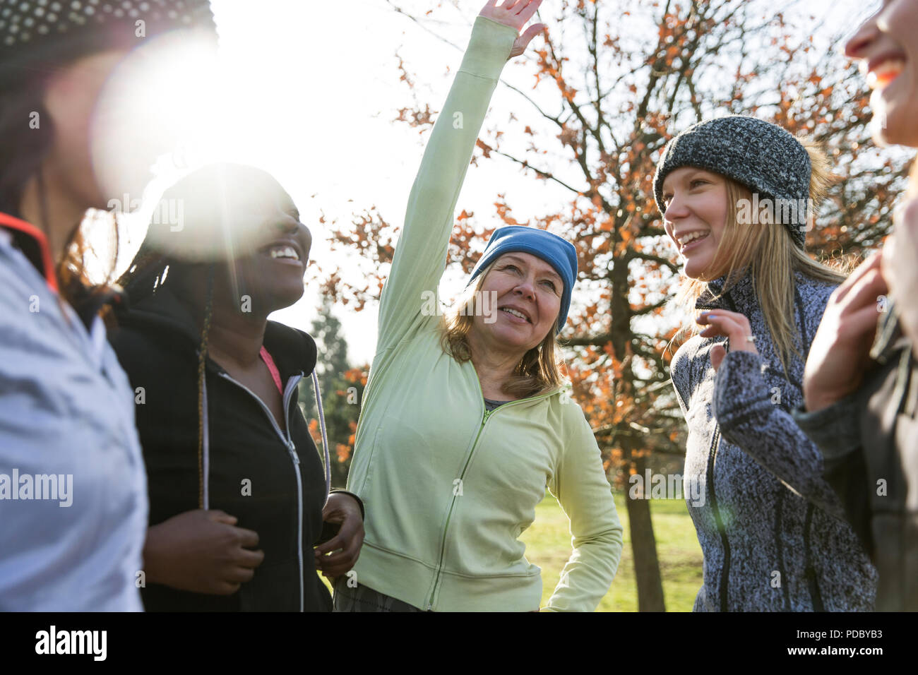 Back stretching partner hi-res stock photography and images - Alamy
