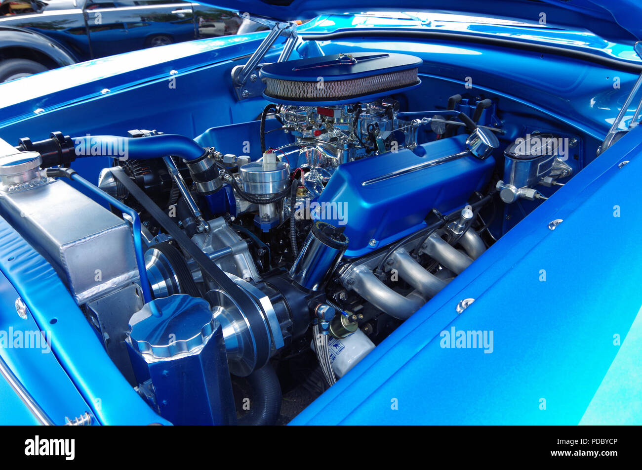 American classic car hot rod engine Stock Photo - Alamy