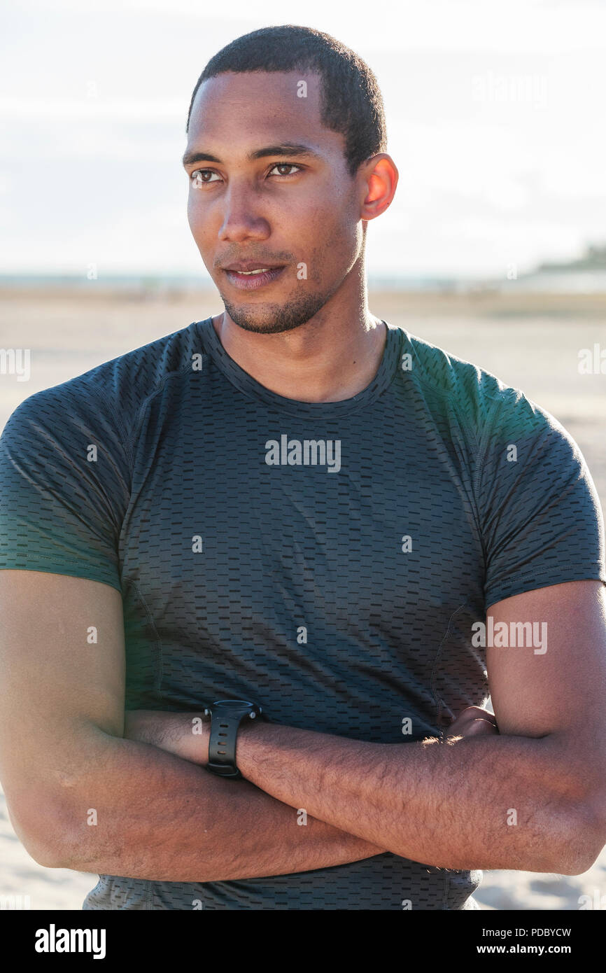 Runner arms up man hi-res stock photography and images - Alamy