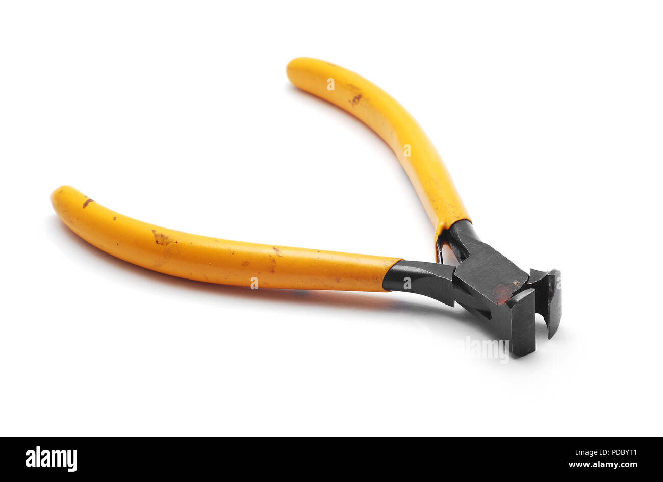 yellow clamp isolated on white Stock Photo - Alamy