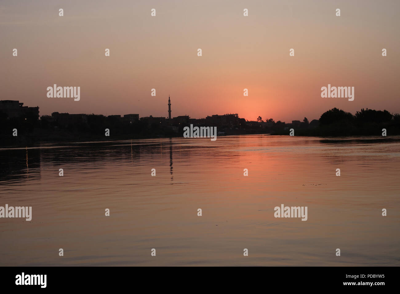 Sunset on the Nile Stock Photo - Alamy