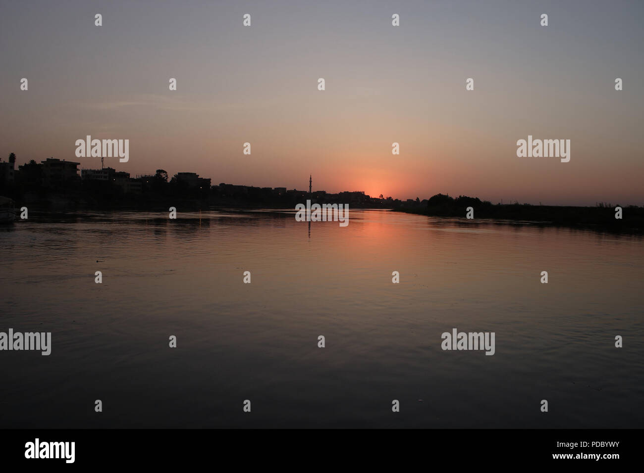Sunset on the Nile Stock Photo - Alamy