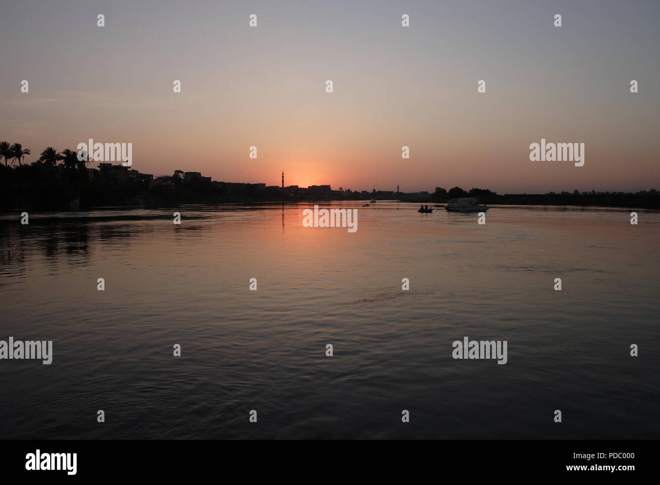 Sunset on the Nile Stock Photo - Alamy