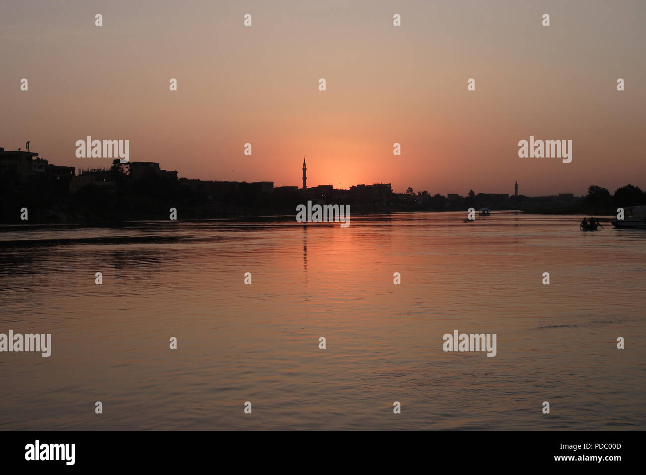 Sunset on the Nile Stock Photo - Alamy