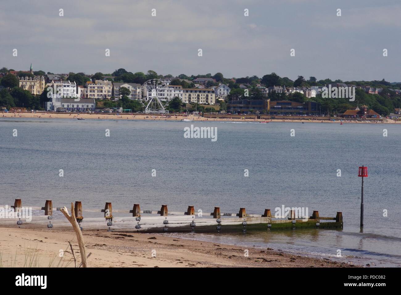 Exmouth. A Devon Seaside Town seen beyond a Calm Summer Sea from ...