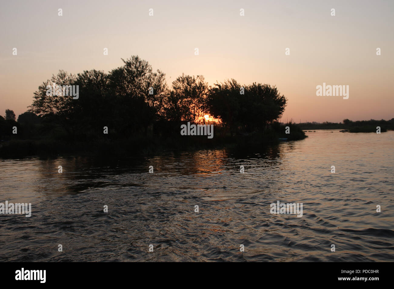 Sunset on the nile Stock Photo - Alamy