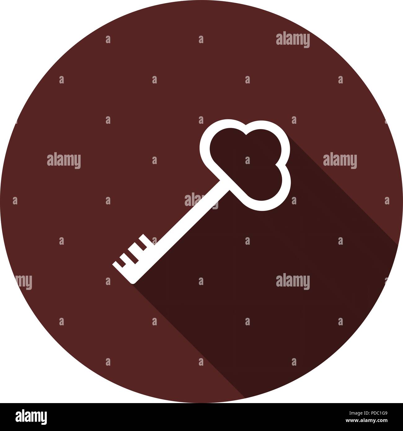 Vector image. The icon key on the circle maroon Stock Vector Image ...