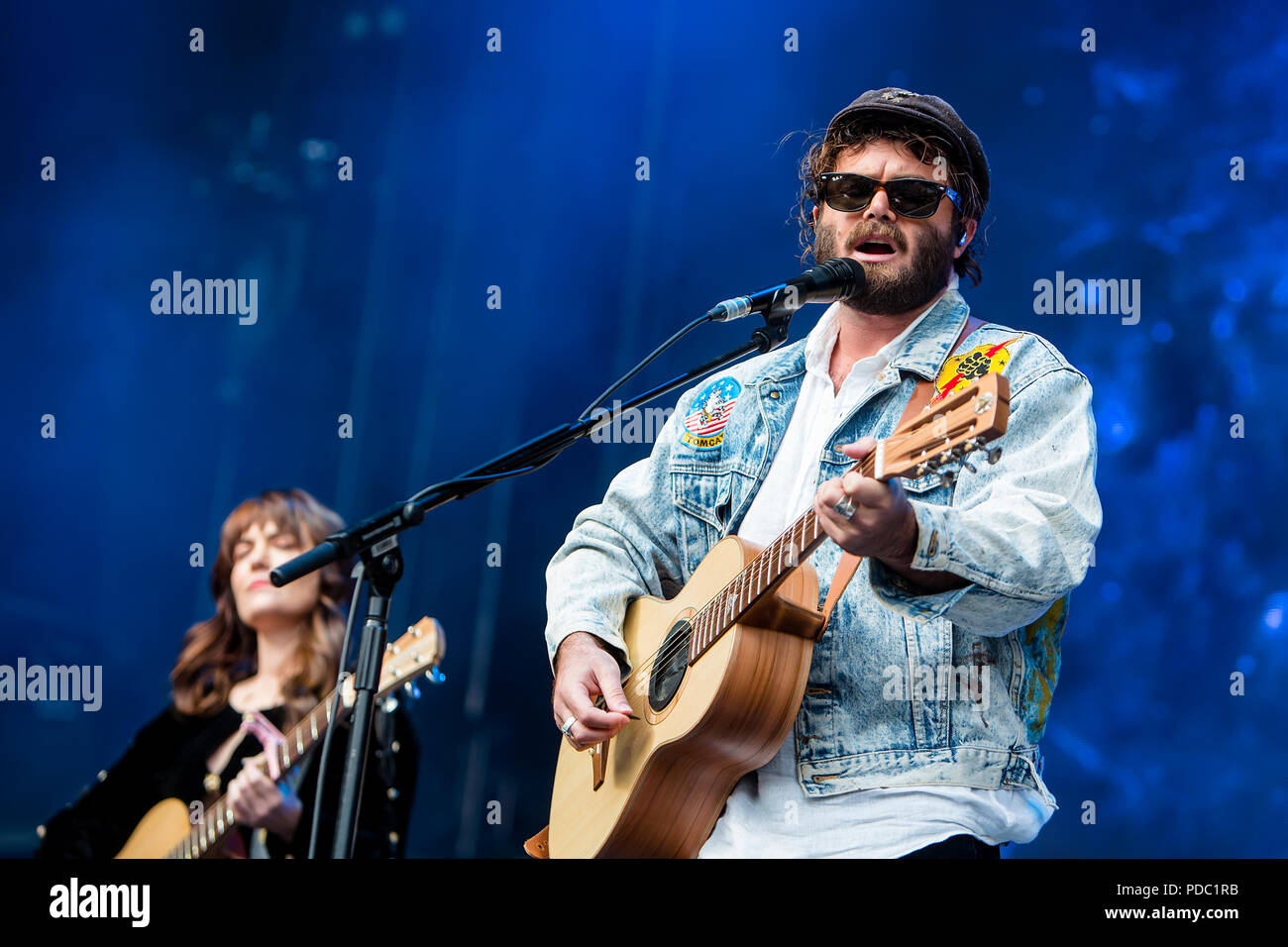 Norway, Bergen - June 13, 2018. The Australian folk duo Angus & Julia ...