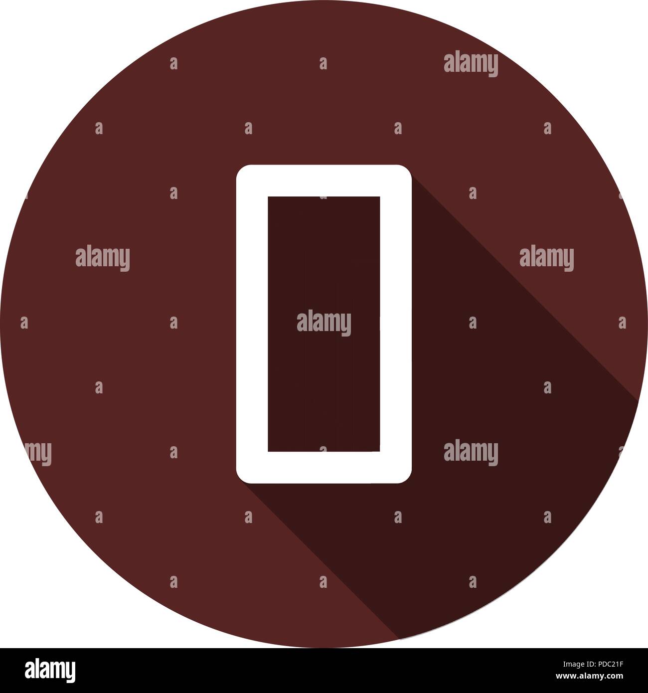 Vector image. Icon with the number zero on the circle of maroon color ...