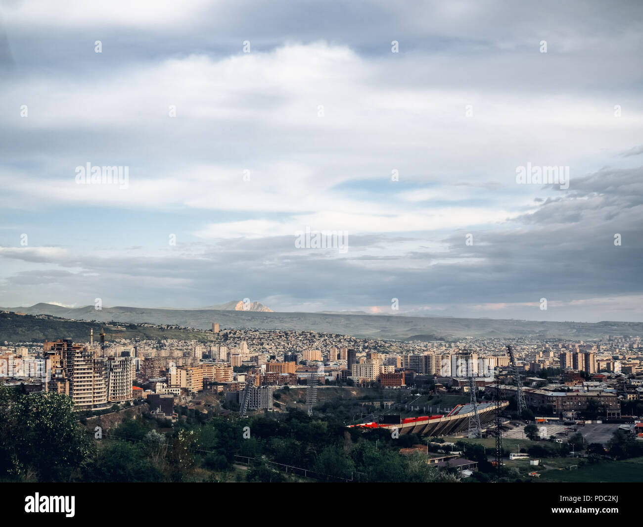 aerial view of Yerevan city on cloudy day, Armenia Stock Photo - Alamy