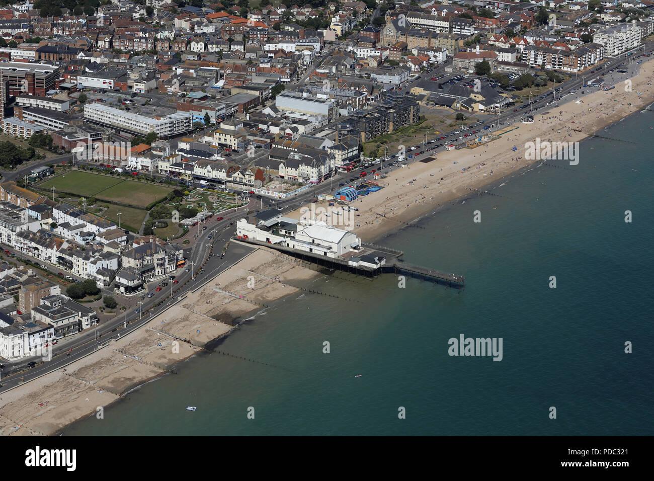 Aerial view of the seafront at Bognor Regis on the Sussex coast Stock ...