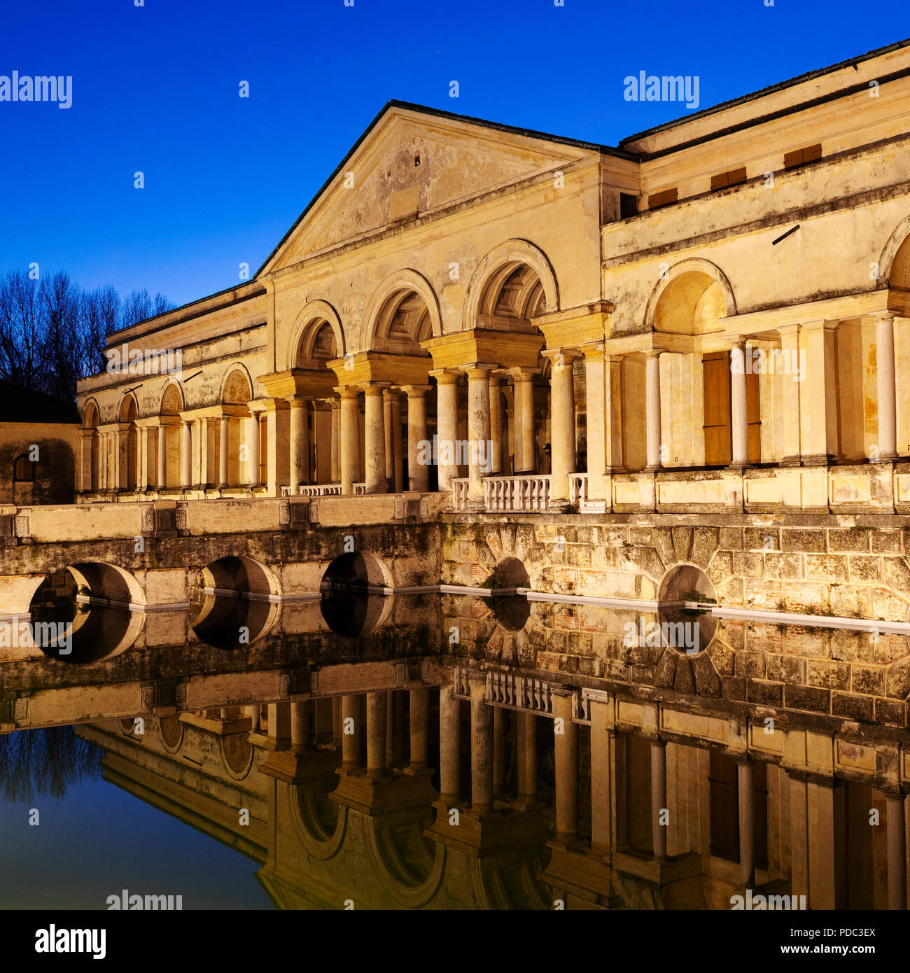 The loggia at the Palazzo del Te in Mantua, Italy. The palace was ...