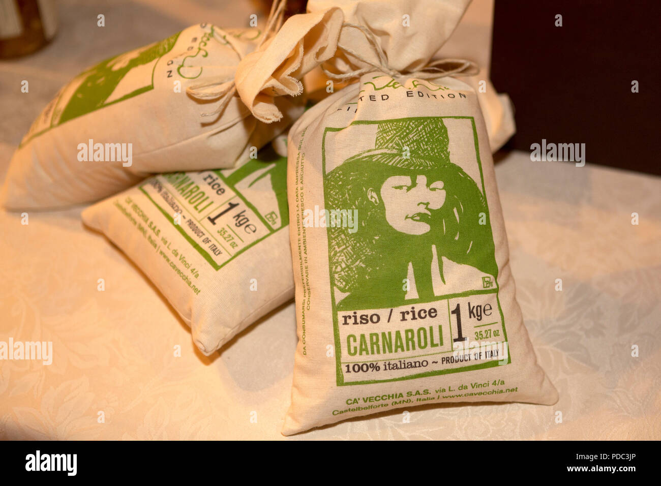 A one kilogram bag of Carnaroli rice in Italy. The rice is often used ...