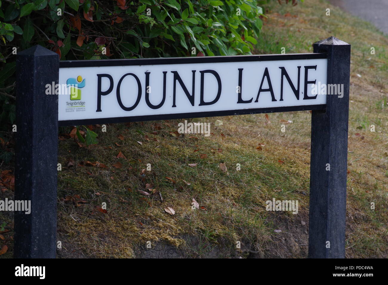 Pound Lane Road Sign. Whitestone Parish. Exeter, Devon, UK. Summer ...