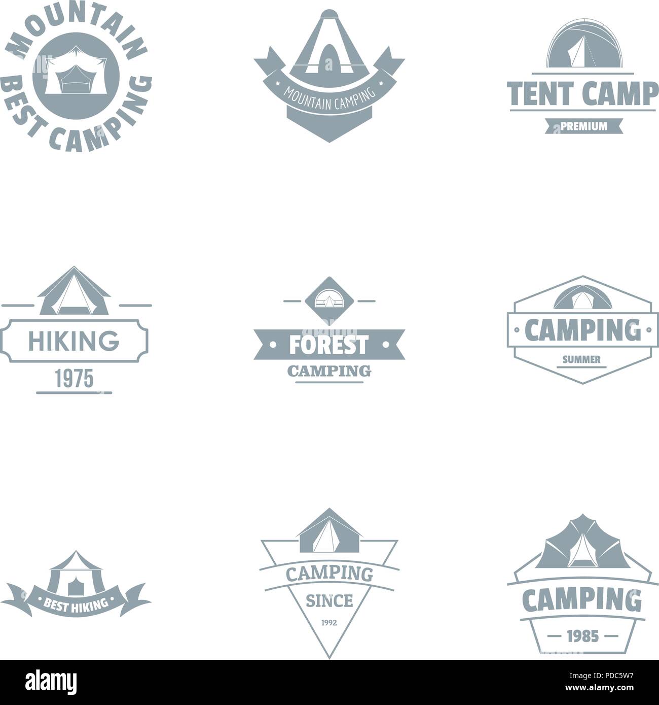Camping tent logo set, simple style Stock Vector Image & Art - Alamy