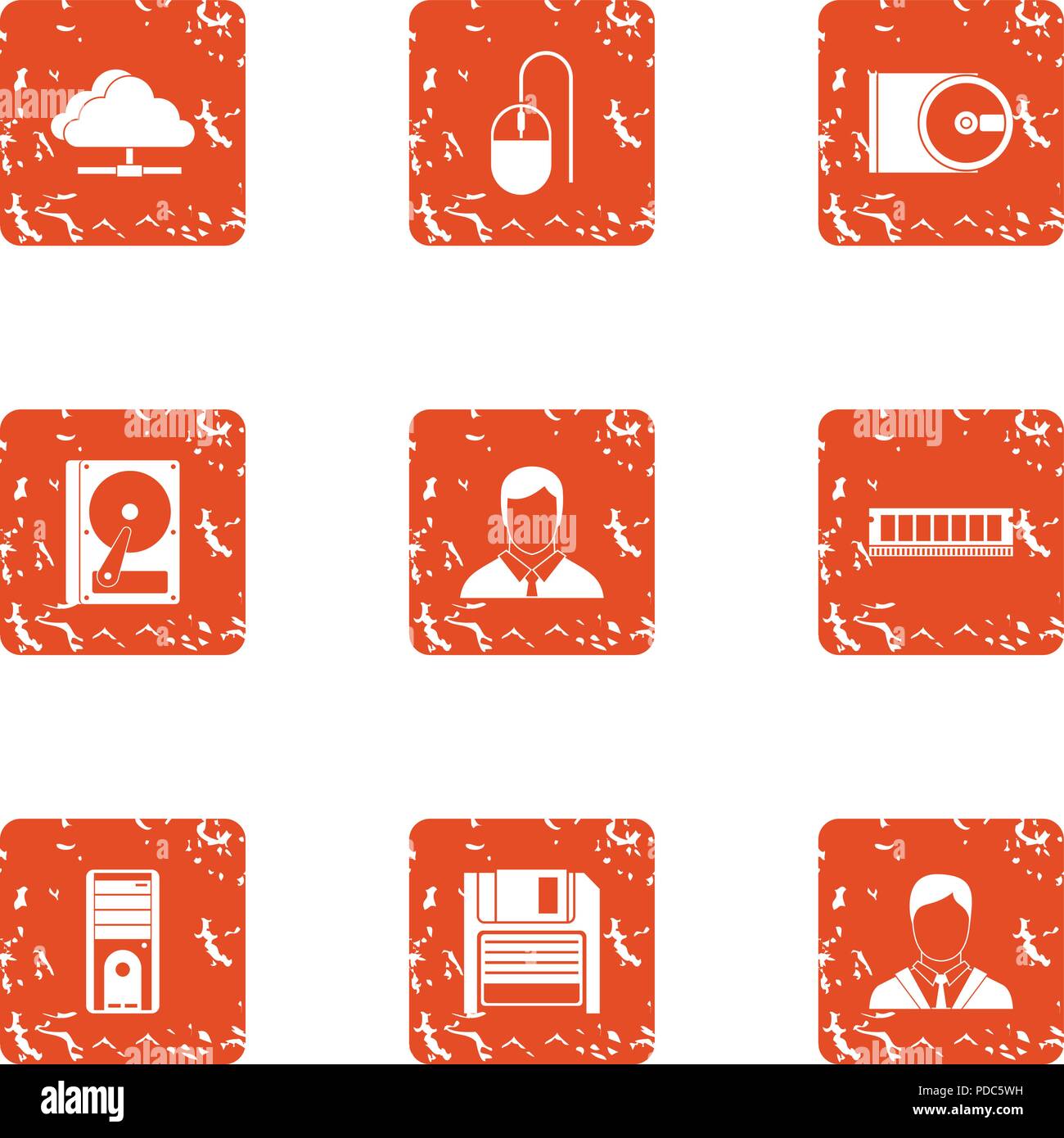 Secret data icons set, grunge style Stock Vector Image & Art - Alamy