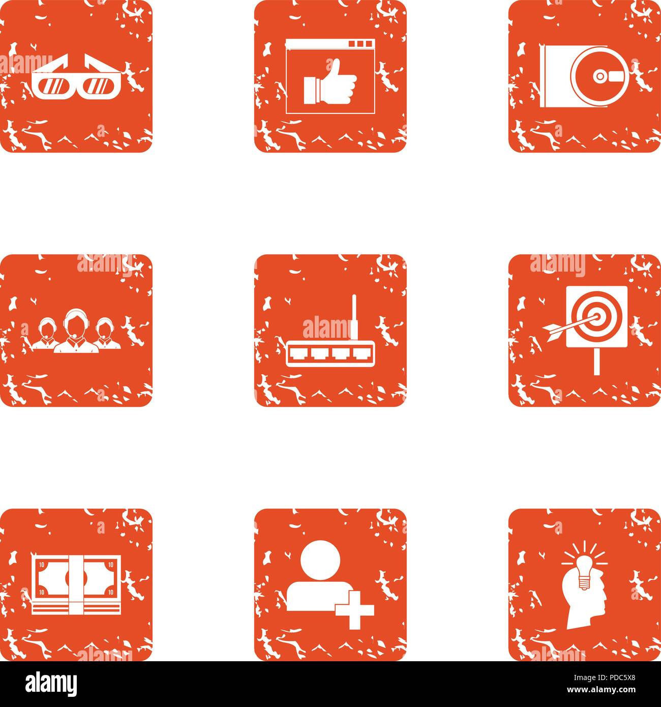 Classified information icons set, grunge style Stock Vector Image & Art ...