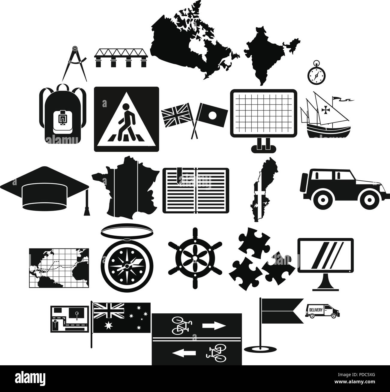 Map icons set, simple style Stock Vector Image & Art - Alamy