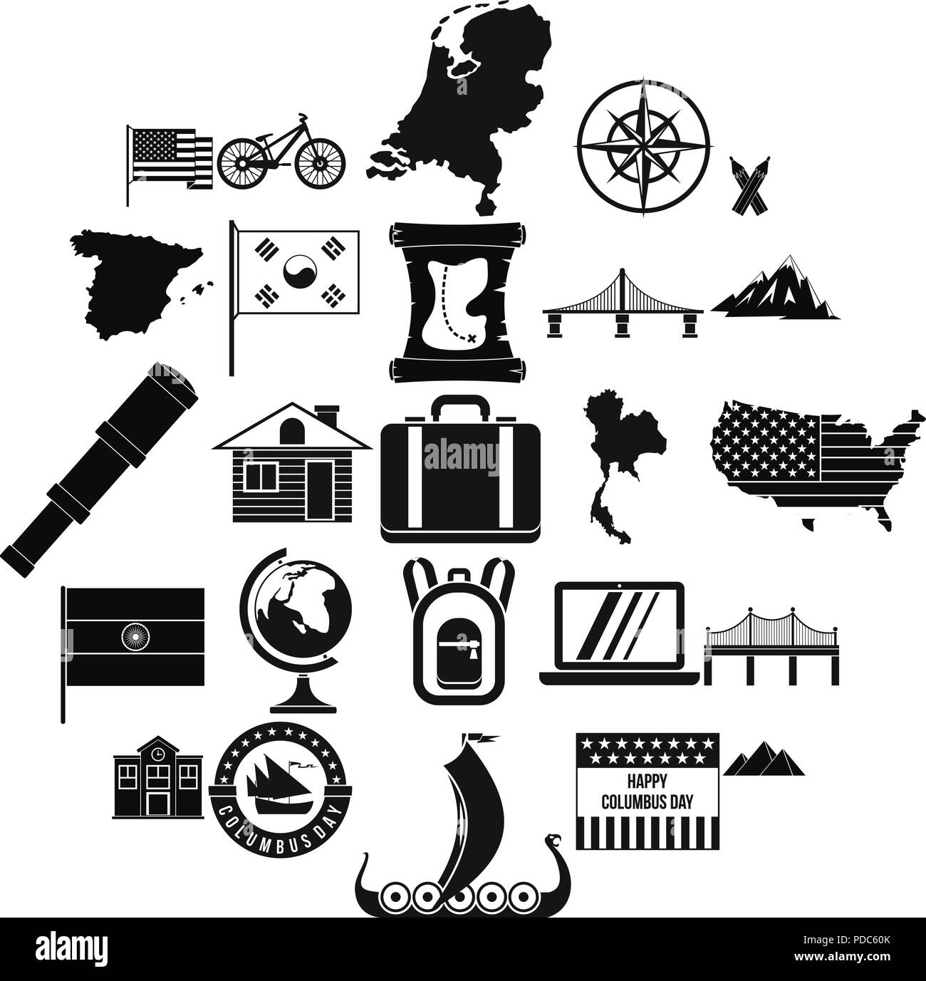 New map icons set, simple style Stock Vector Image & Art - Alamy