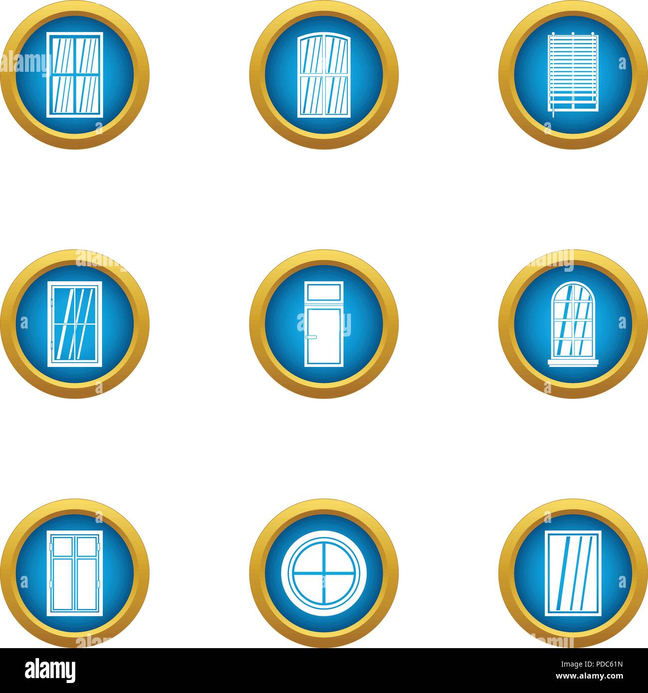 Shiny window icons set, flat style Stock Vector Image & Art - Alamy