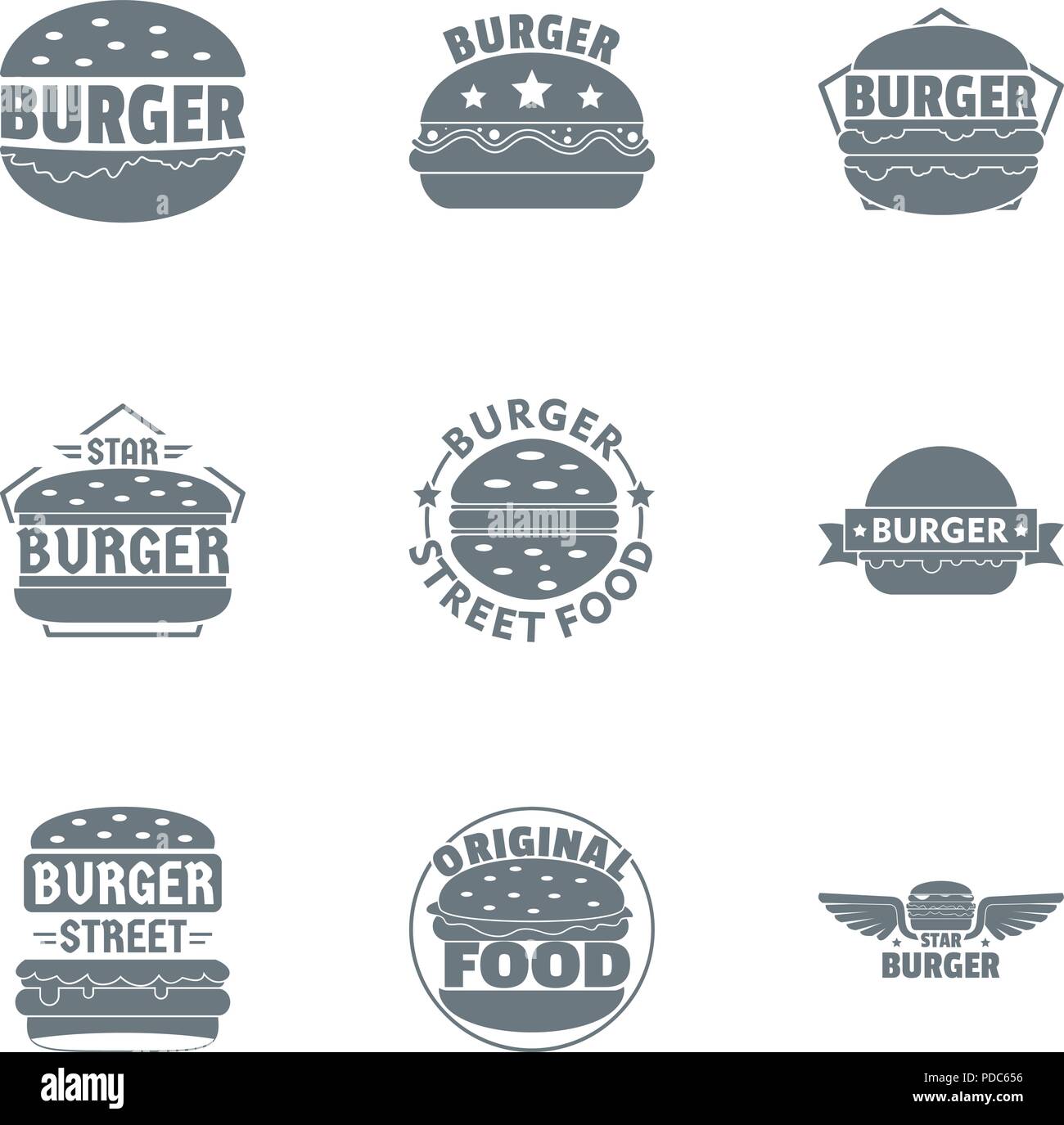 Street cheeseburger logo set, simple style Stock Vector Image & Art - Alamy