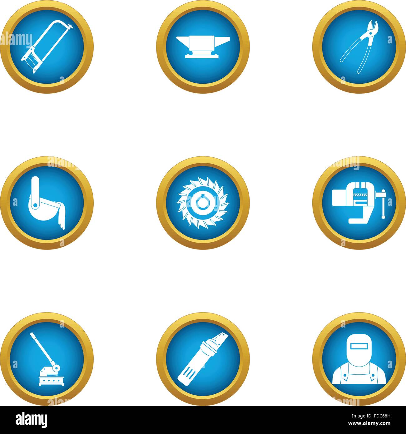 Welding fabrication icons set, flat style Stock Vector Image & Art - Alamy