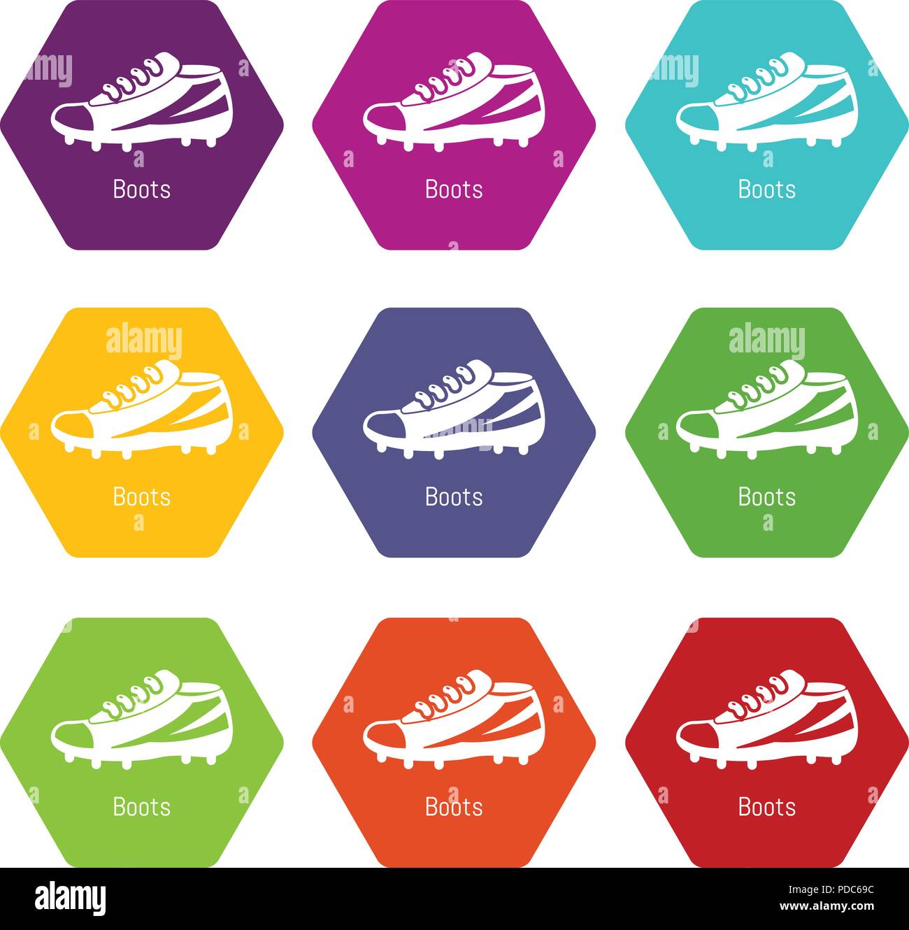 Football boots icons set 9 vector Stock Vector Image & Art - Alamy