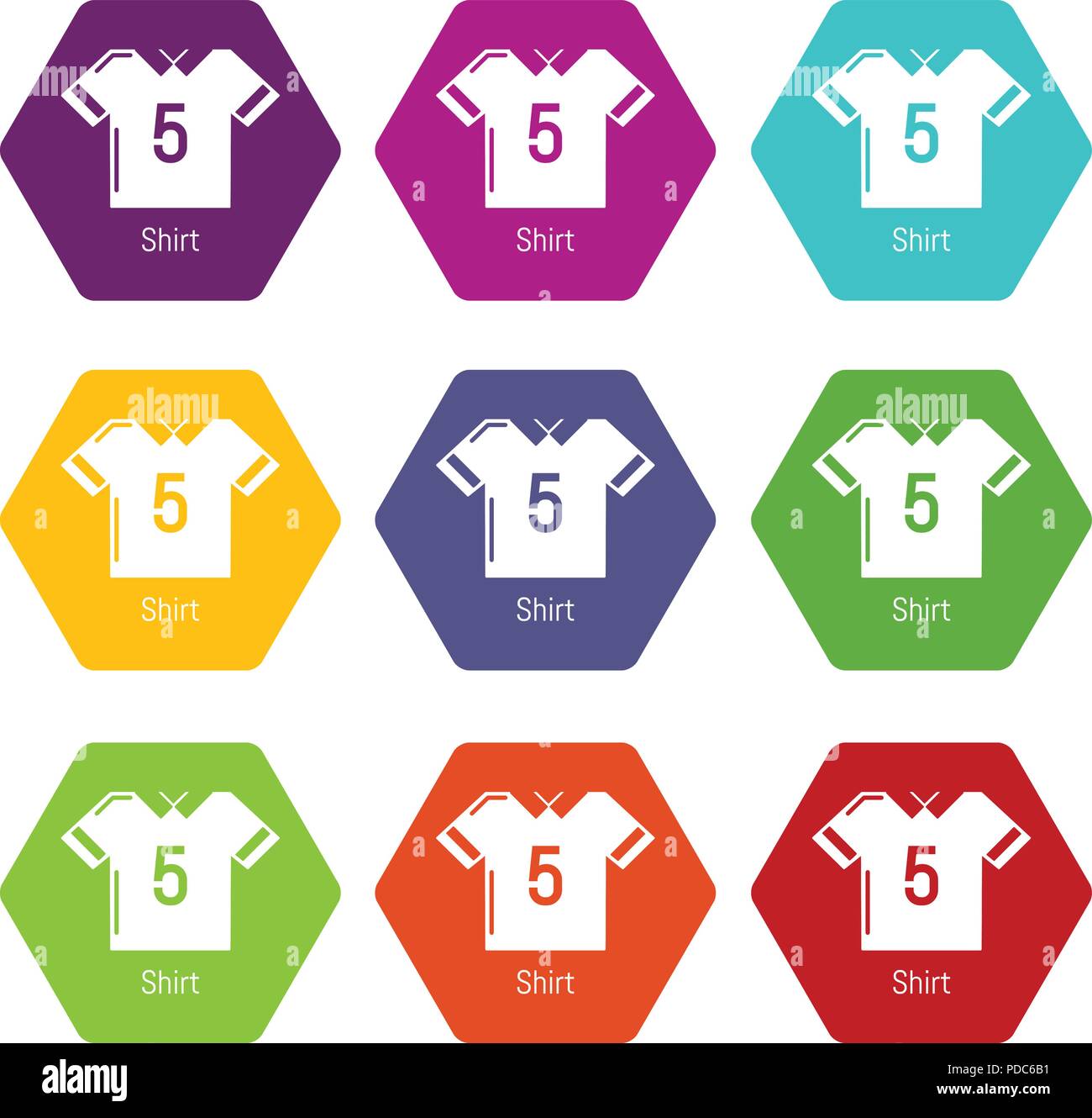 Football shirt icons set 9 vector Stock Vector Image & Art - Alamy