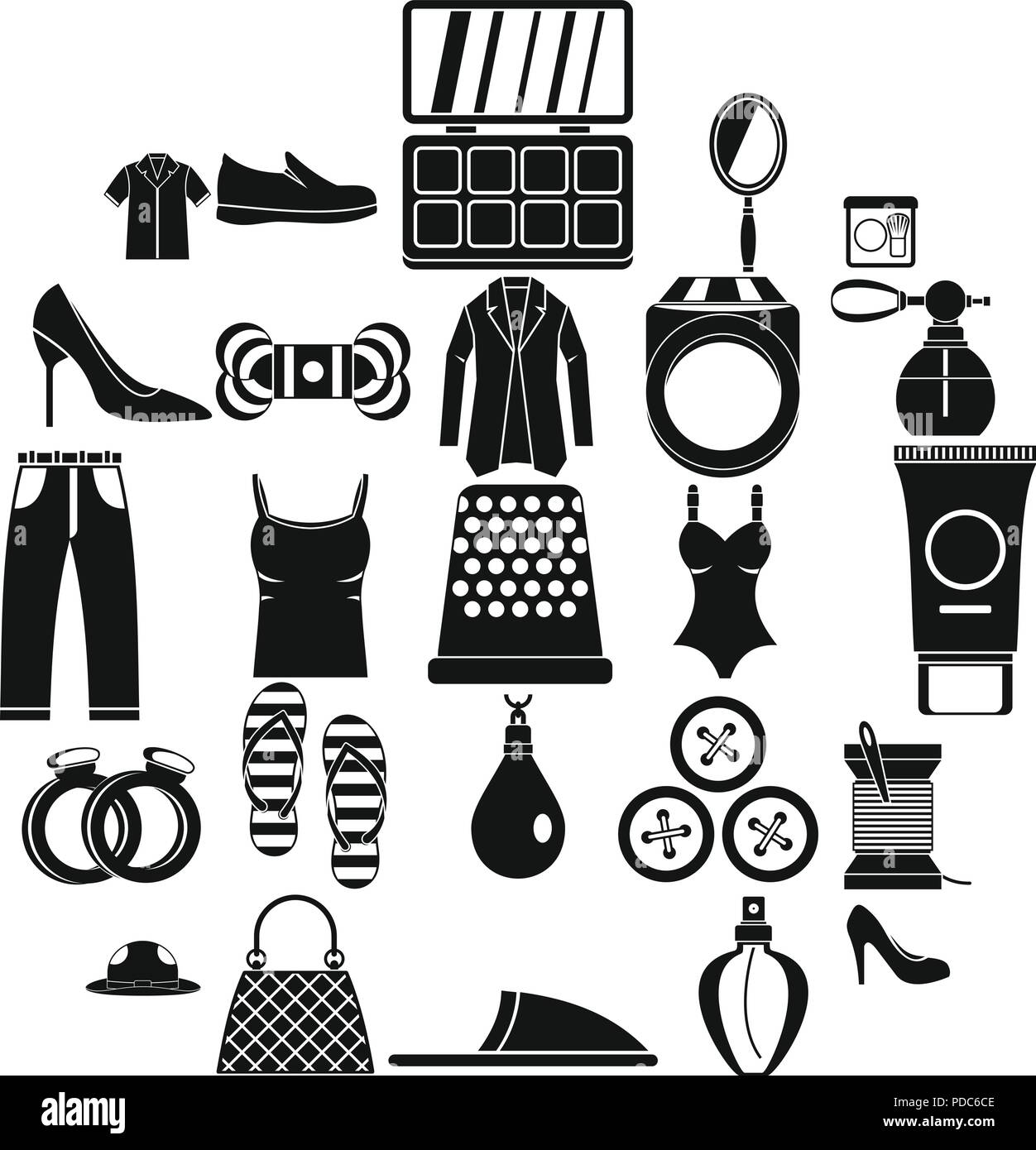 Fashion clothes icons set, simple style Stock Vector Image & Art - Alamy