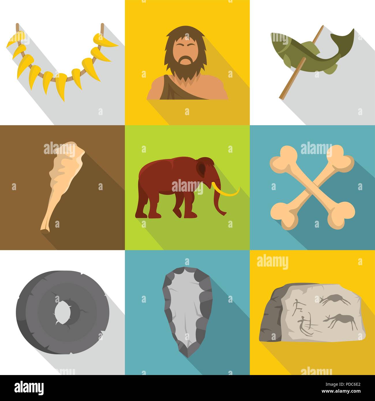 Prehistoric set caveman dinosaur hi-res stock photography and images ...