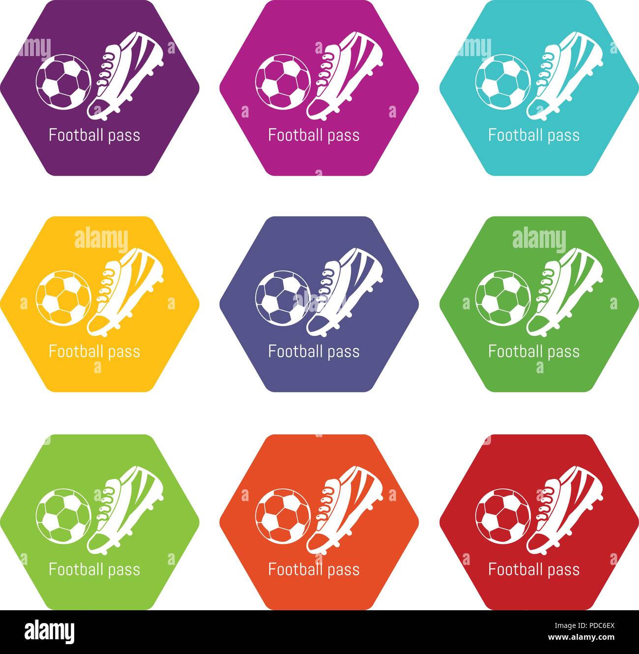 Football pass icons set 9 vector Stock Vector Image & Art - Alamy