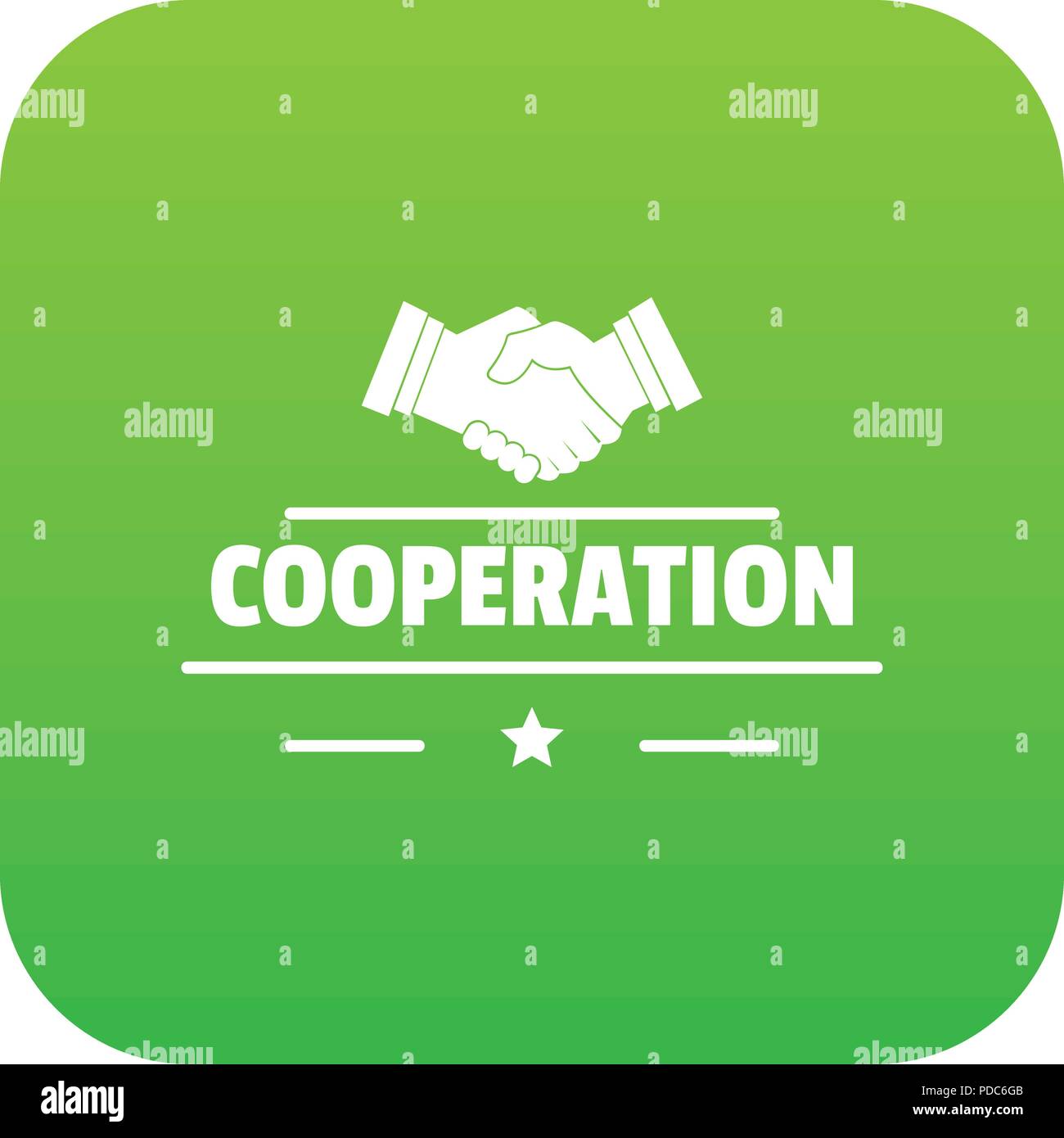 Cooperation icon green vector Stock Vector Image & Art - Alamy