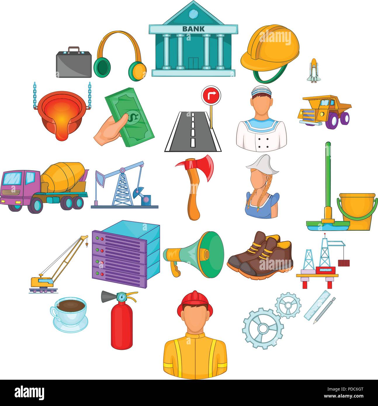 Big work icons set, cartoon style Stock Vector Image & Art - Alamy