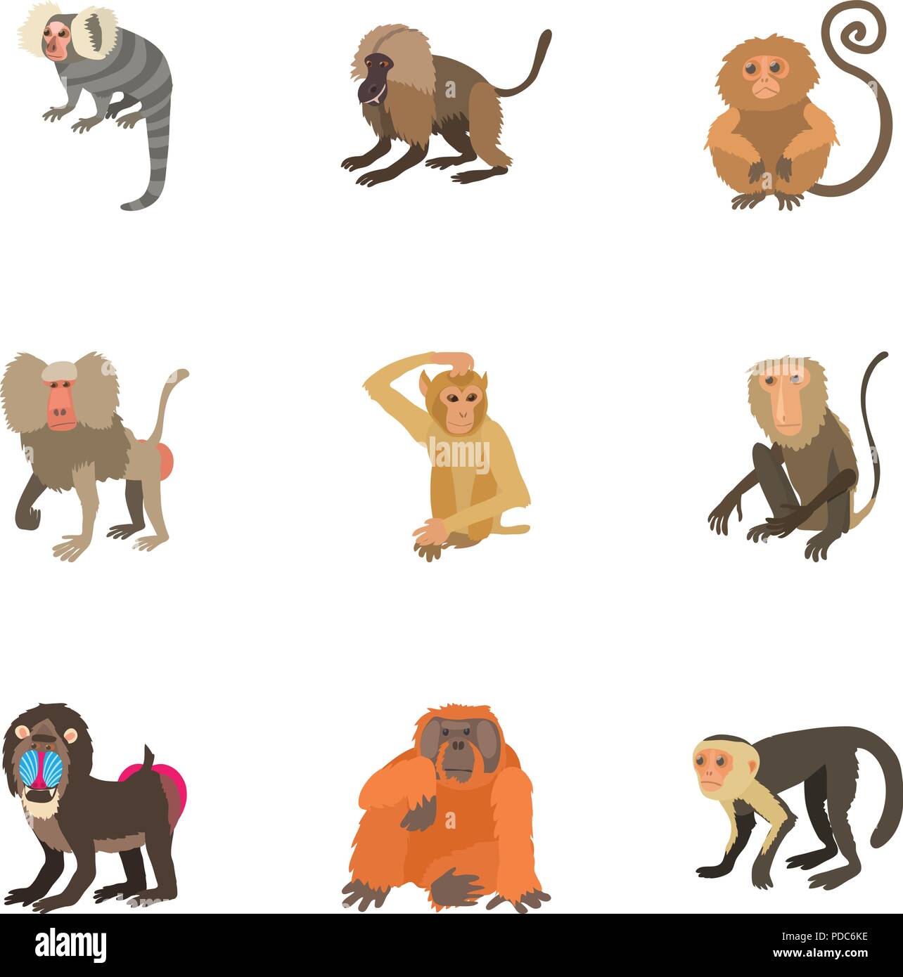 Simian icons set, cartoon style Stock Vector Image & Art - Alamy