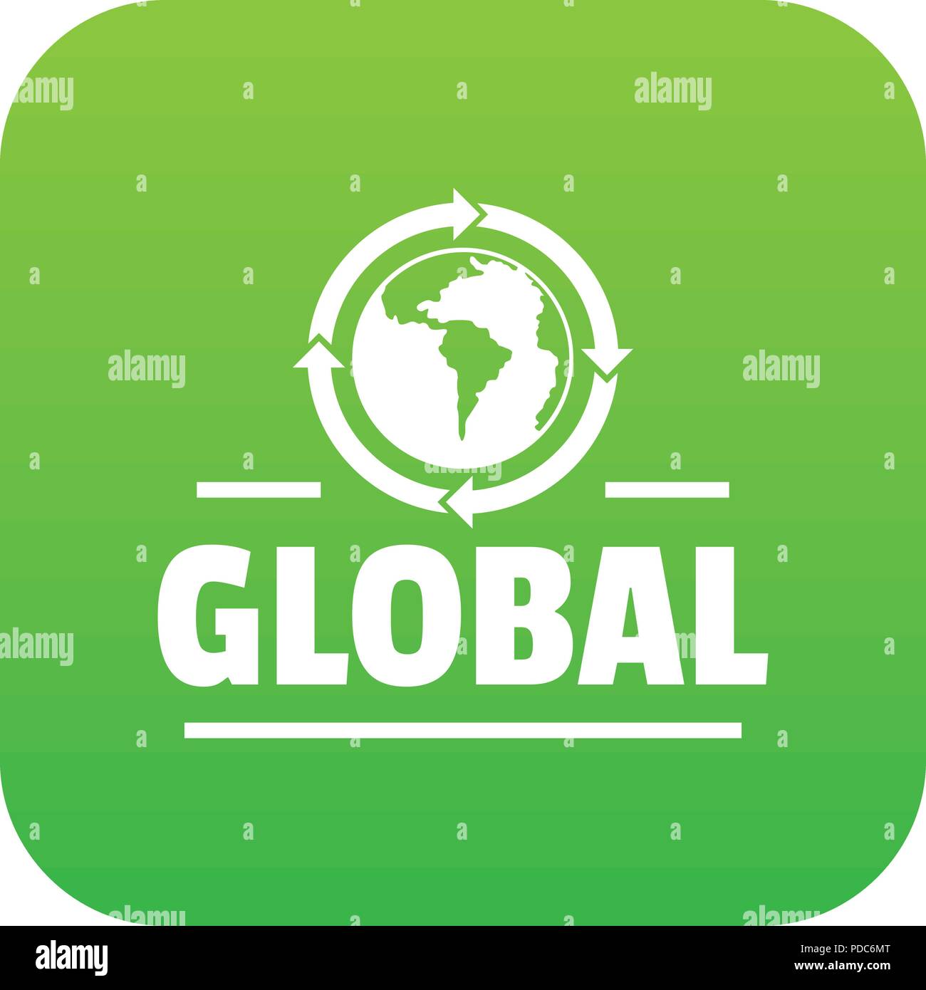 Global icon green vector Stock Vector Image & Art - Alamy
