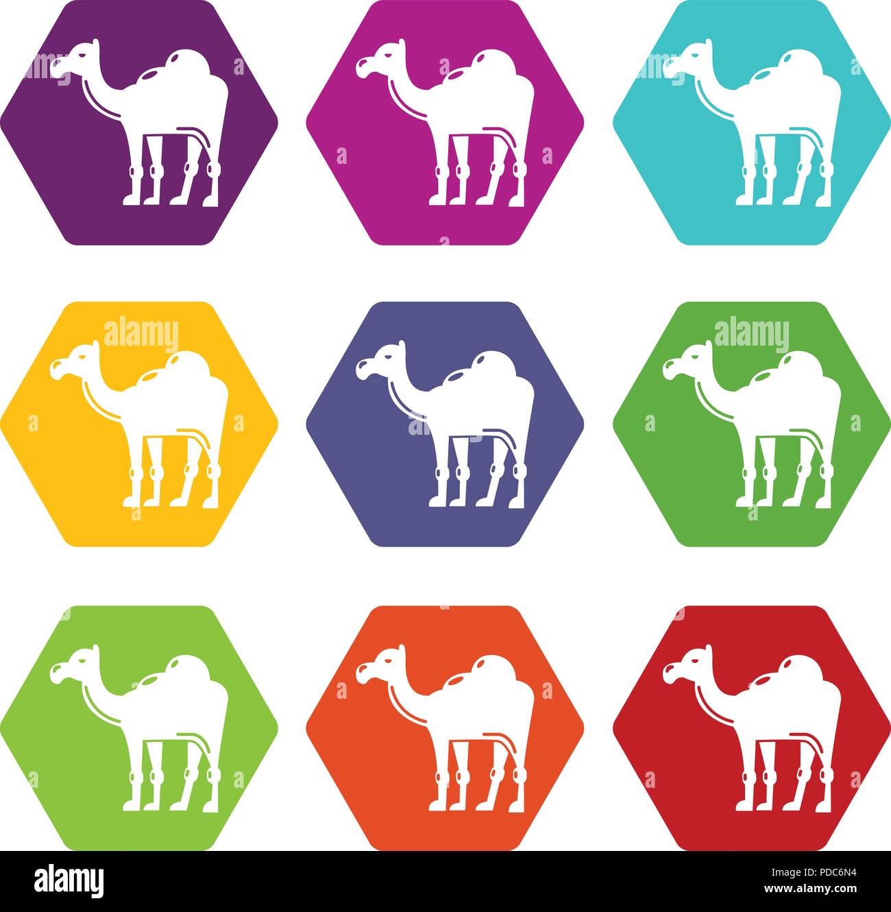 Camel icons set 9 vector Stock Vector Image & Art - Alamy
