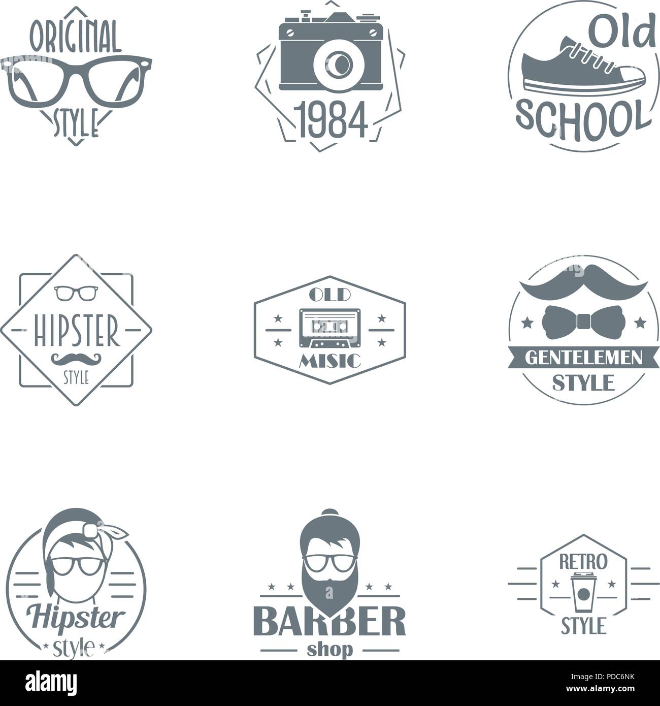 Hipster planet logo set, simple style Stock Vector Image & Art - Alamy