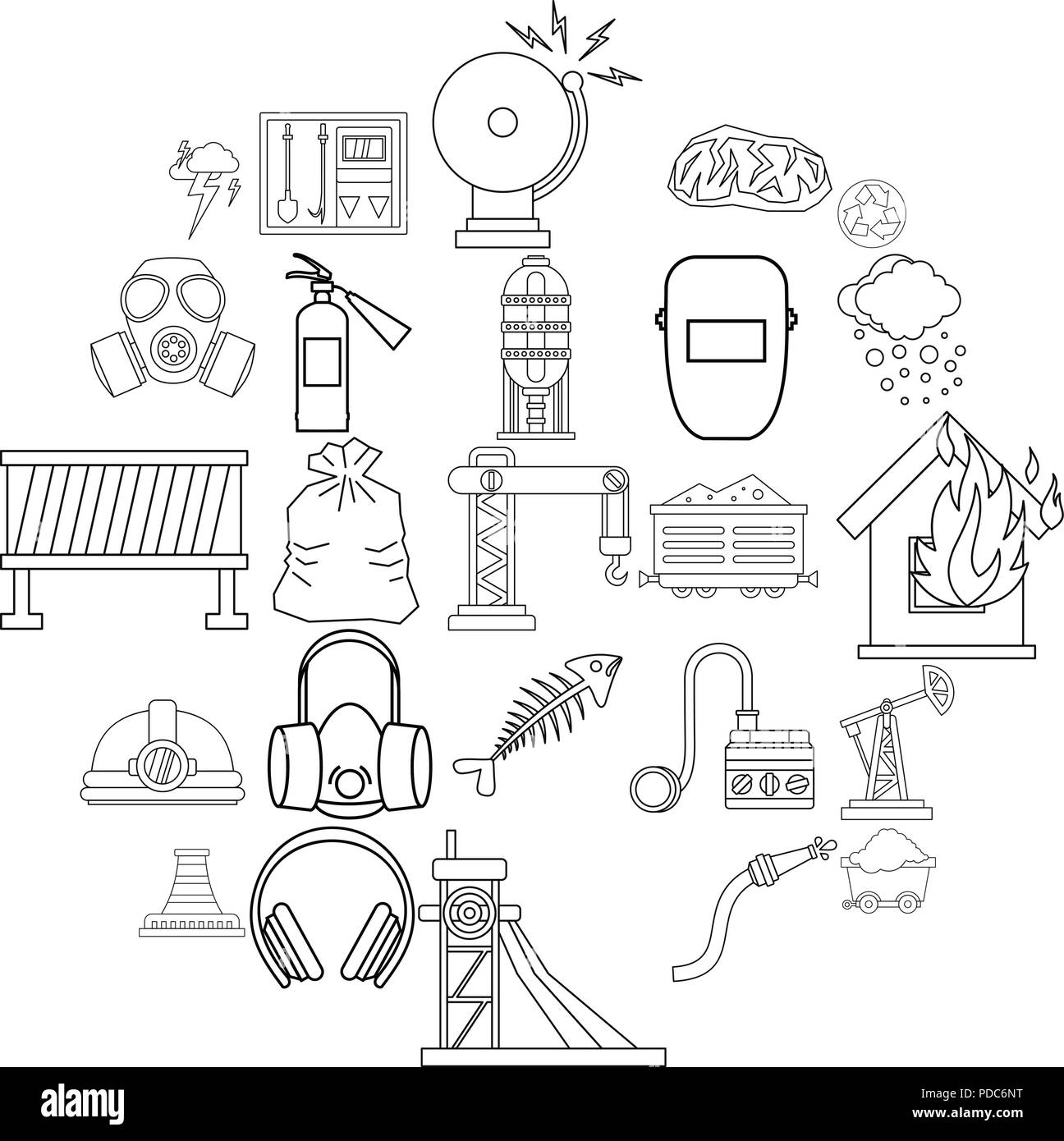 Terrible event icons set, outline style Stock Vector Image & Art - Alamy