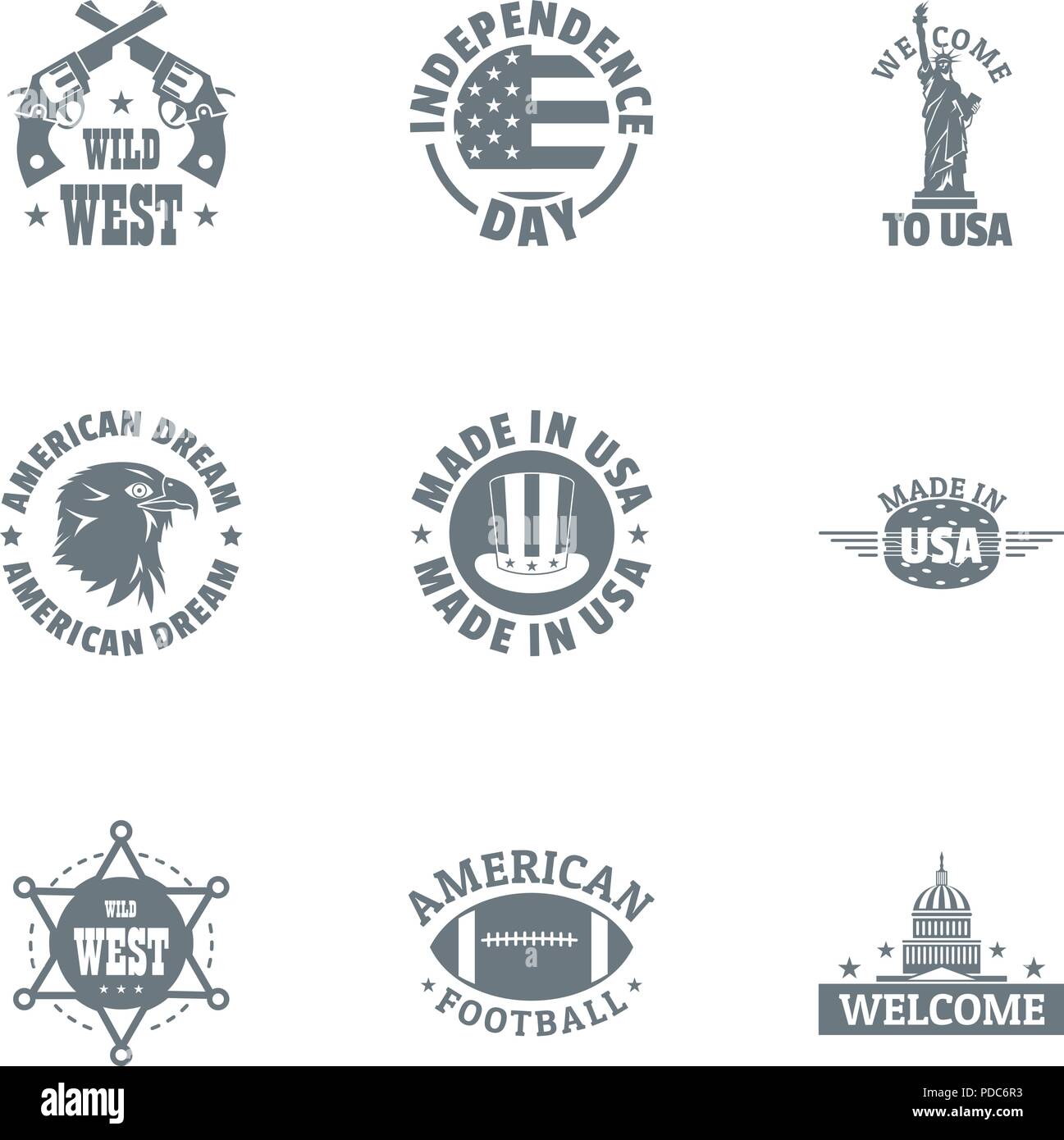 Crazy west logo set, simple style Stock Vector Image & Art - Alamy