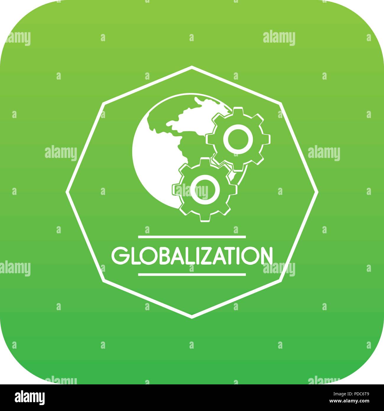 Globalization icon green vector Stock Vector Image & Art - Alamy